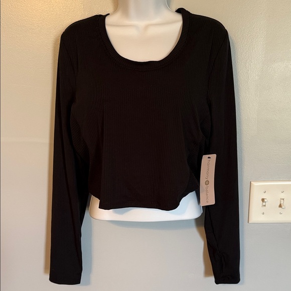 Harmony Balance | Tops | Harmony Balance Black Ribbed Crop Top | Poshmark